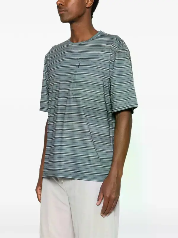 HIKING PATROL Striped Zip-pocket T-shirt