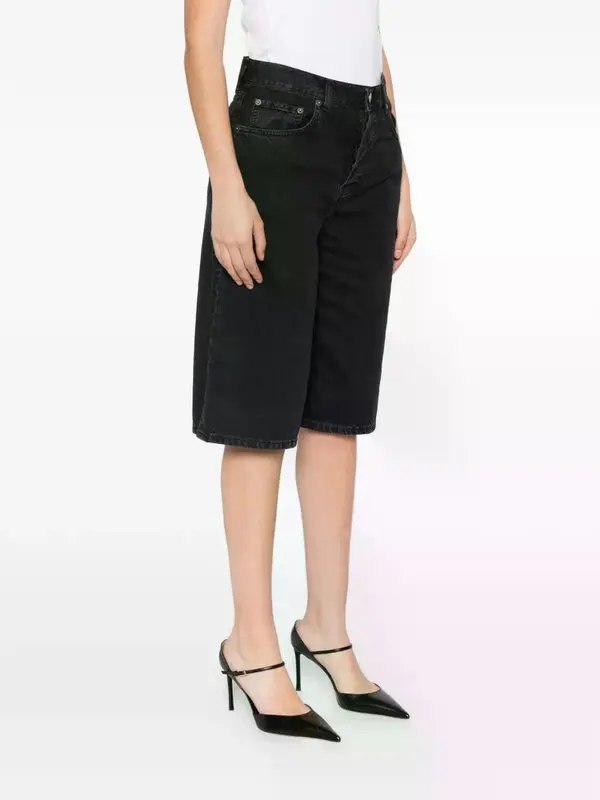HAIKURE Faded-effect Denim Shorts - Black