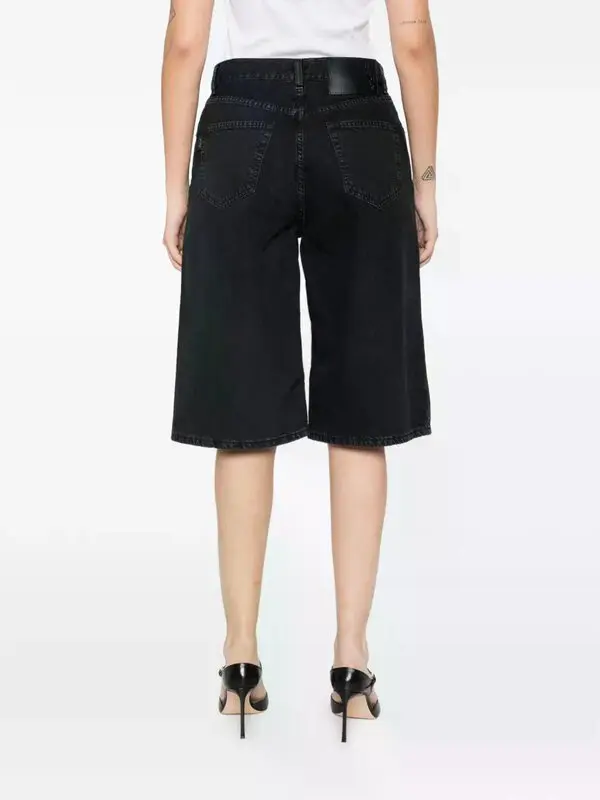 HAIKURE Faded-effect Denim Shorts - Black