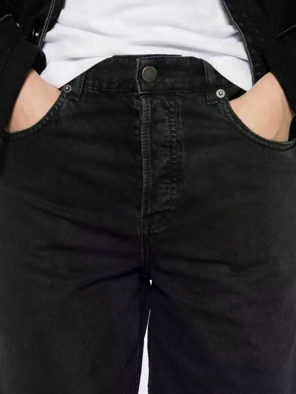 HAIKURE Faded-effect Denim Shorts - Black