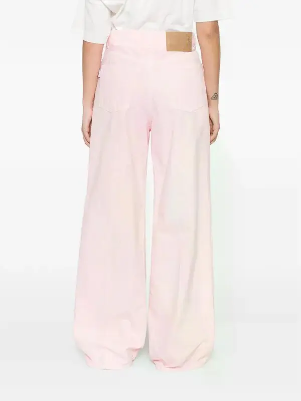 HAIKURE Pleated Wide-leg Jeans - Pink