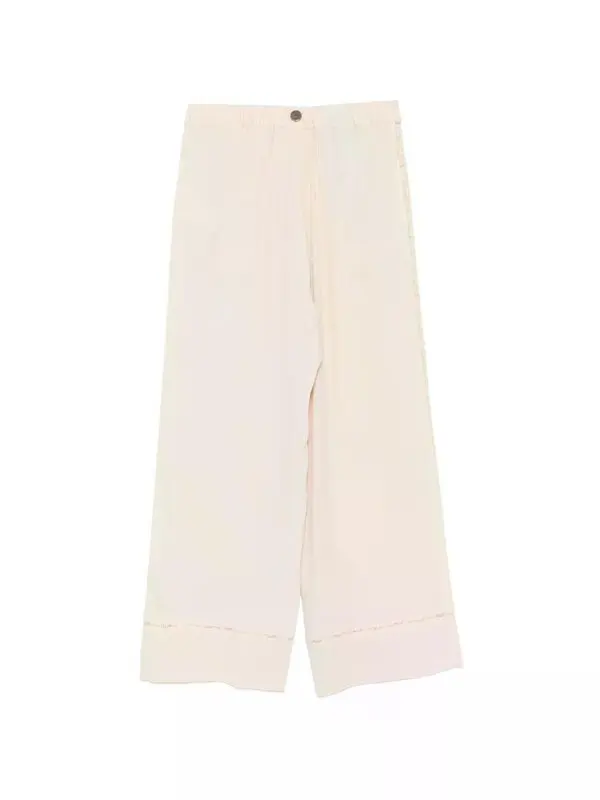 SEMICOUTURE Elle Lace-trim Trousers - Neutrals