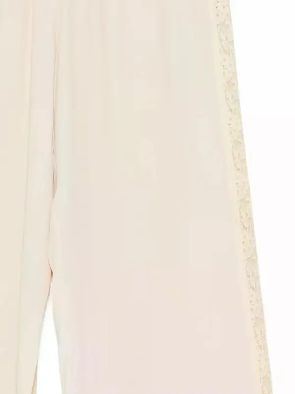 SEMICOUTURE Elle Lace-trim Trousers - Neutrals