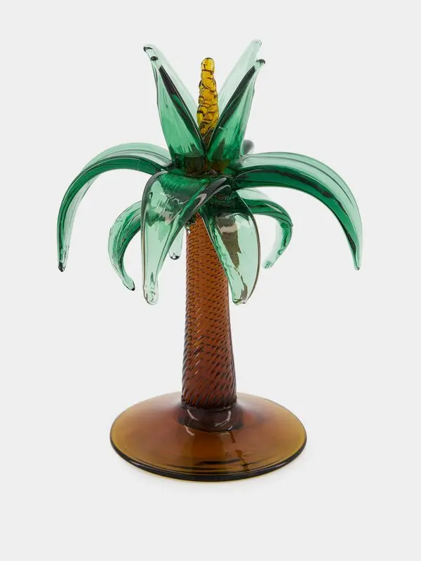 GORDIOLA Hand-blown Palm Tree Sculpture - Green