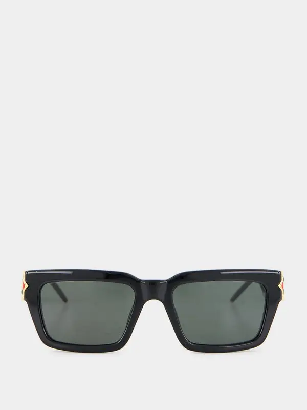 Casablanca Gold-plated Monogram Sunglasses - Black