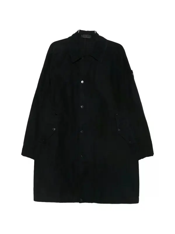 Stone Island Logo-patch Coat - Black