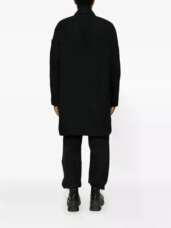 Stone Island Logo-patch Coat - Black