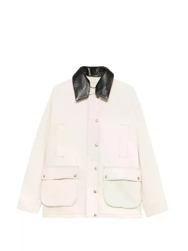 HALFBOY Leather-collar Denim Jacket