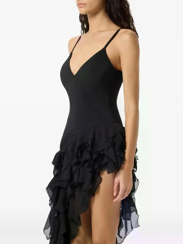 Blumarine Cady Ruffled Mini Dress