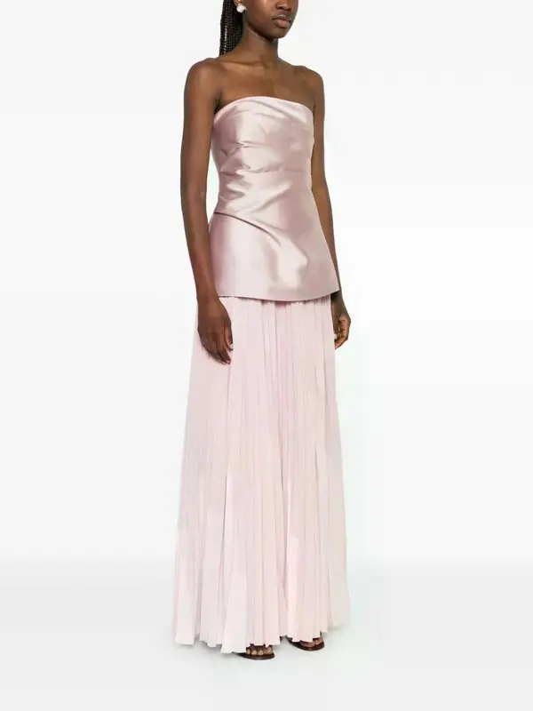 Solace London Claudette Pleated Maxi Dress - Pink