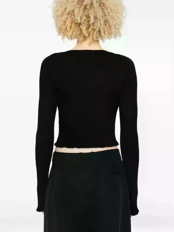 Erika Cavallini Ribbed-knit Lettuce-hem Sweater