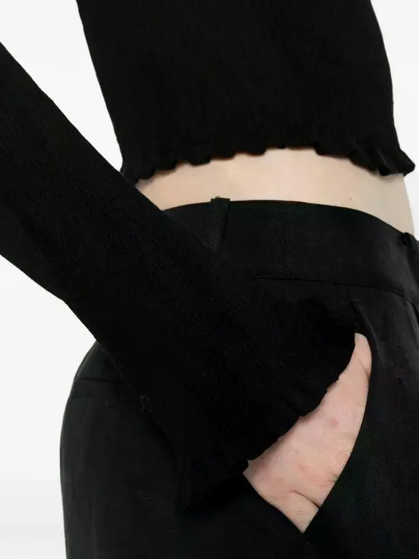 Erika Cavallini Ribbed-knit Lettuce-hem Sweater