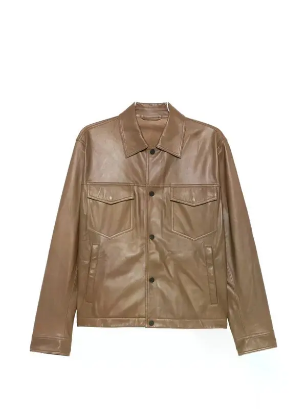 Emporio Armani Press-stud-fastening Jacket - Brown