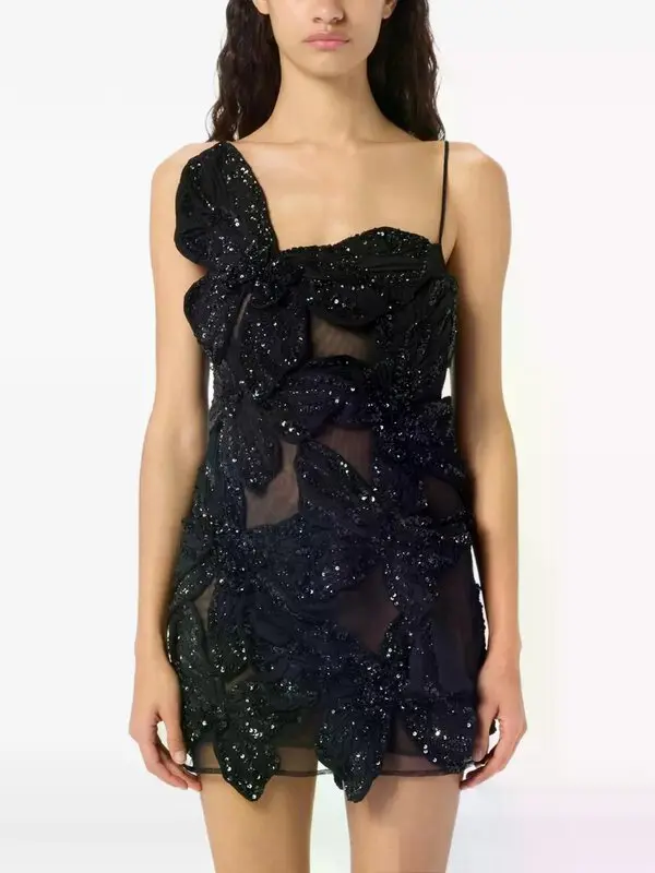 Blumarine Butterfly-embroidered Mini Dress