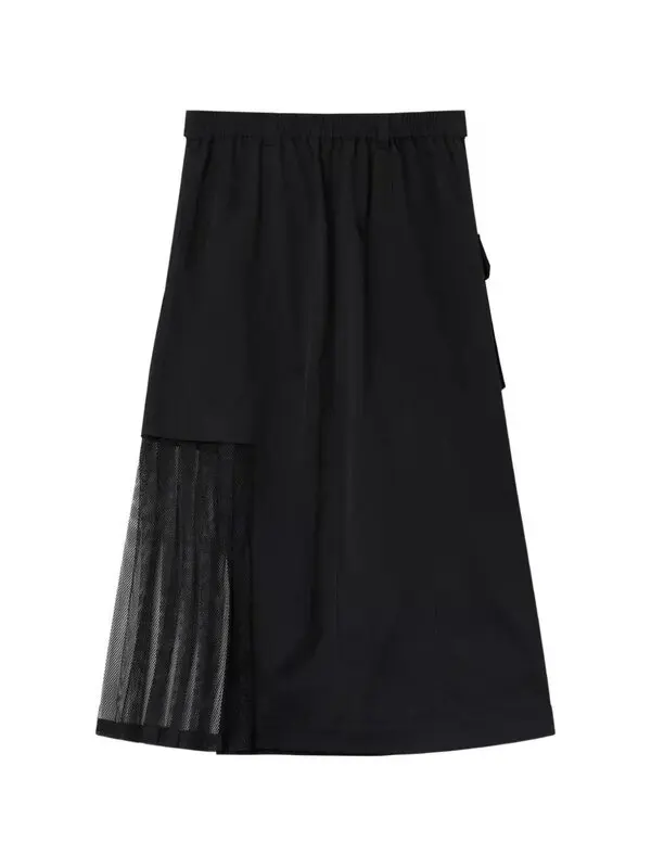 MUSIUM DIV. Mesh-panel Belted Midi Skirt