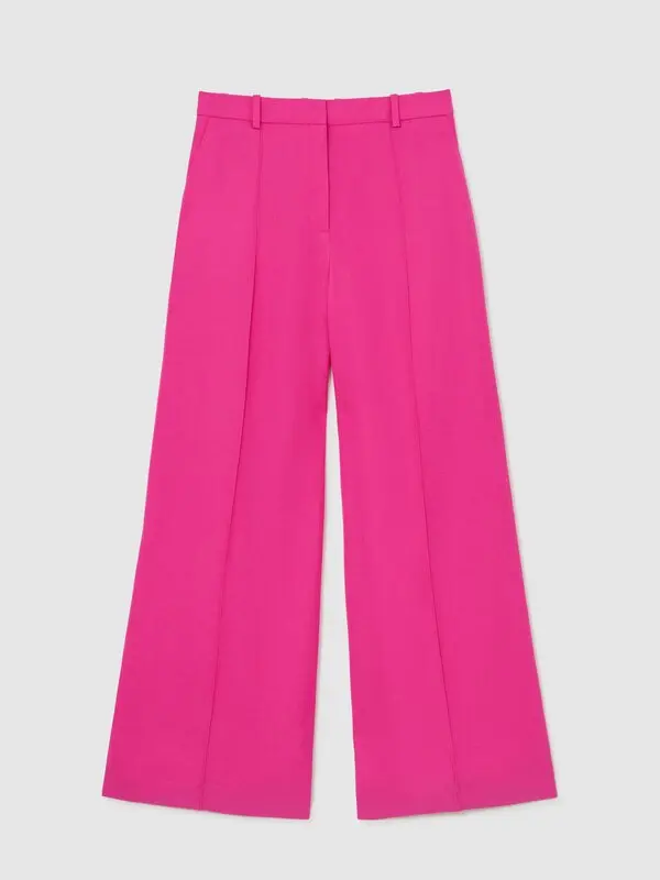 REISS Charli Petite Wide-leg Pintuck Trousers