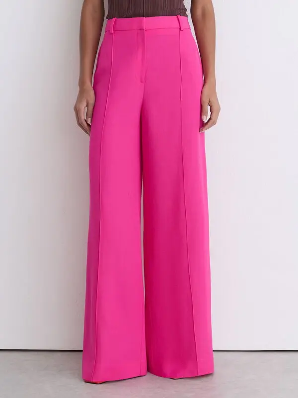 REISS Charli Petite Wide-leg Pintuck Trousers