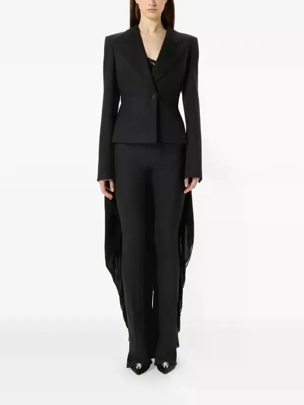 Blumarine Single-breasted Asymmetric-hem Blazer - Black