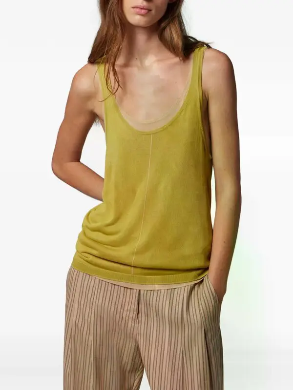 Paul Smith Double-layered Sleeveless Top - Yellow