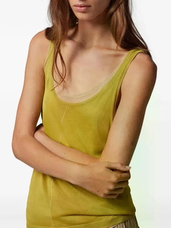 Paul Smith Double-layered Sleeveless Top - Yellow