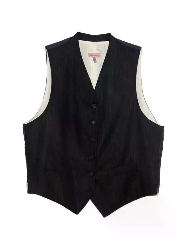 ROMEO GIGLI 1990s Pinstripe Waistcoat - Blue