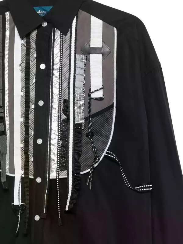 Kolor Paneled Long-sleeve Shirt - Black