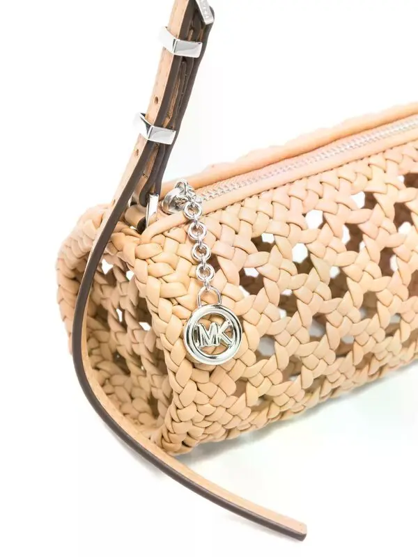 Michael Kors Izzy Woven Cylinder Shoulder Bag - Neutrals