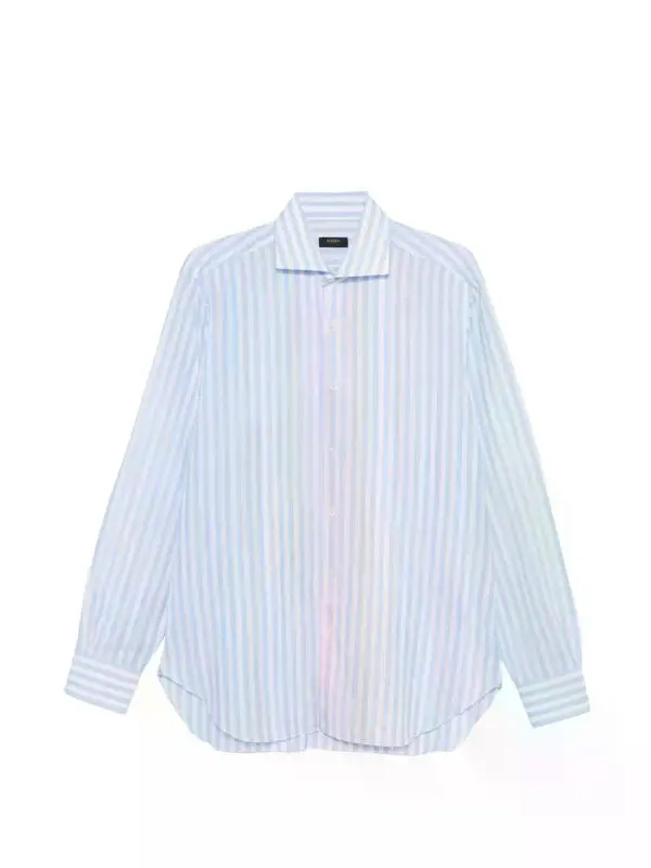 BARBA NAPOLI Striped Long-sleeve Shirt - Blue