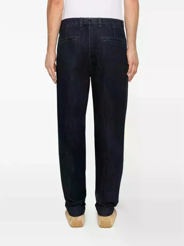 BERWICH Pleated Jeans With Rolled Hem - Blue