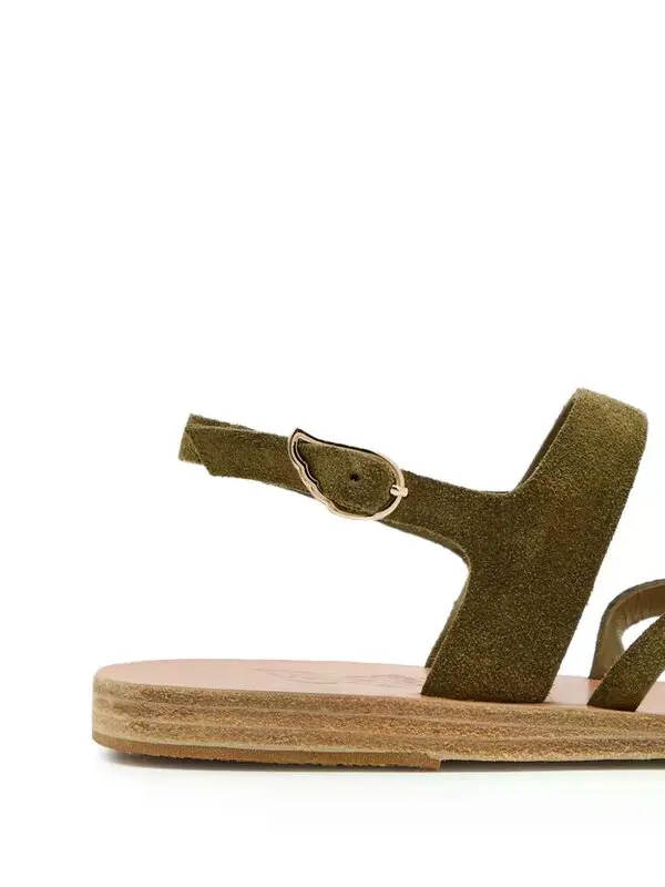 ANCIENT GREEK SANDALS Theano Slingback Suede Sandals - Green