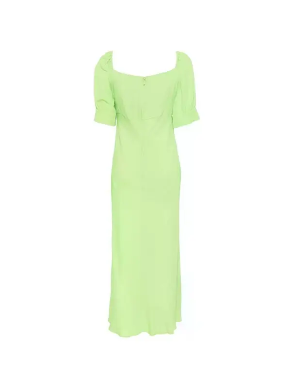 Vivetta Ruched Puff-sleeve Midi Dress - Green