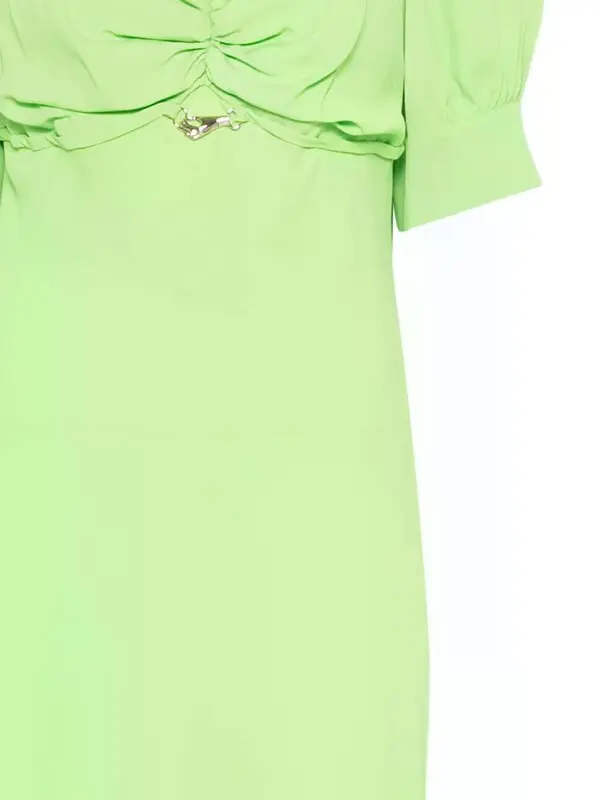 Vivetta Ruched Puff-sleeve Midi Dress - Green