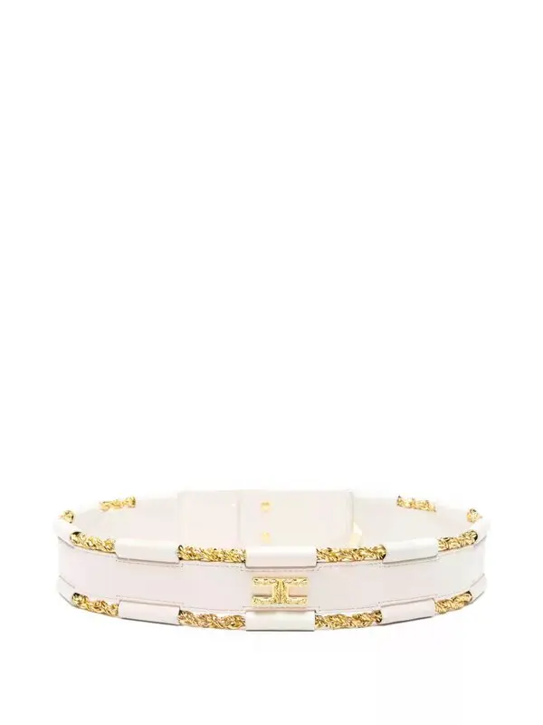 Elisabetta Franchi Chain-link Logo-plaque Belt - Neutrals