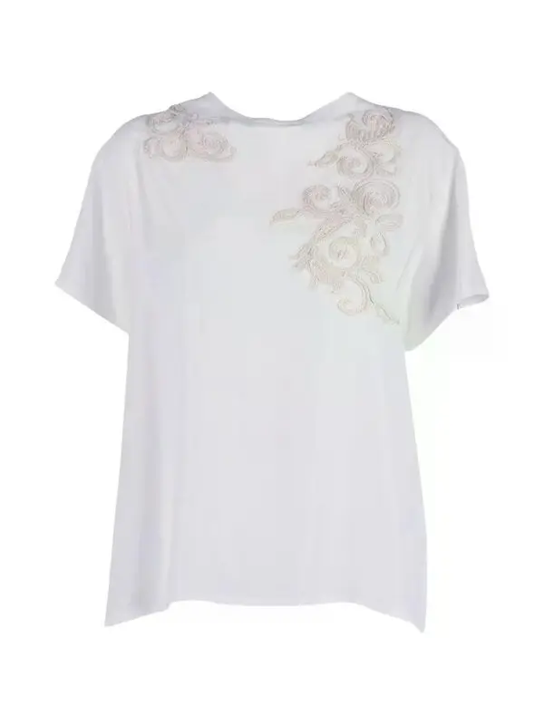 Ermanno Scervino Floral-embroidered T-shirt - White