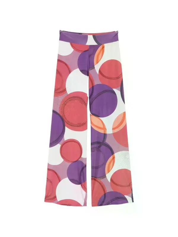 LE RJTANGE Elasticated-waistband Palazzo Pants - Purple