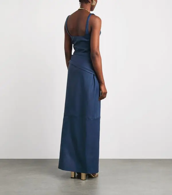 faux leather blue dress Sexy Stunner Faux Leather Corset Midi Dress main image 1