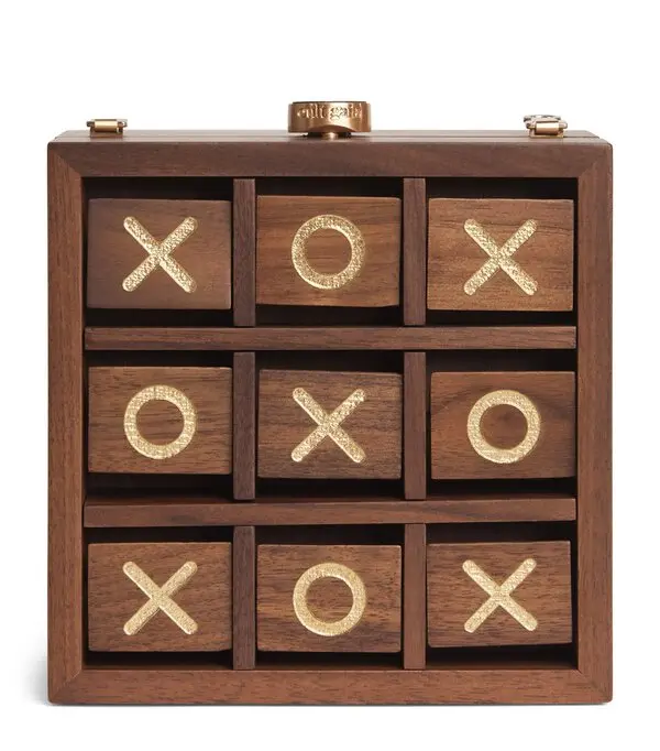 Cult Gaia Tic-tac-toe Box Clutch - Brown