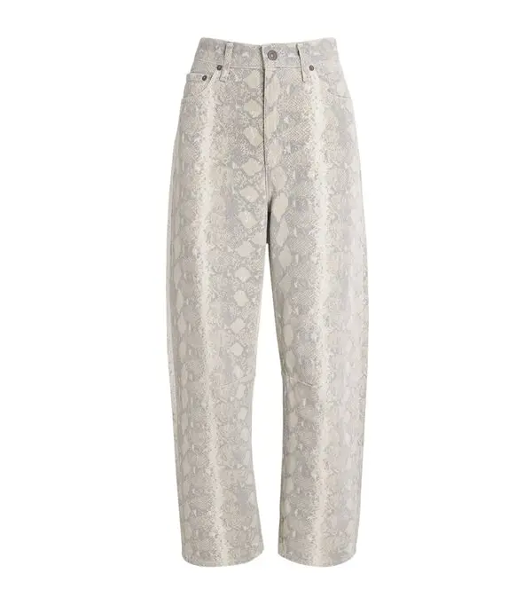 Citizens Of Humanity Snakeskin-effect Miro Mid-rise Jeans - Ivory