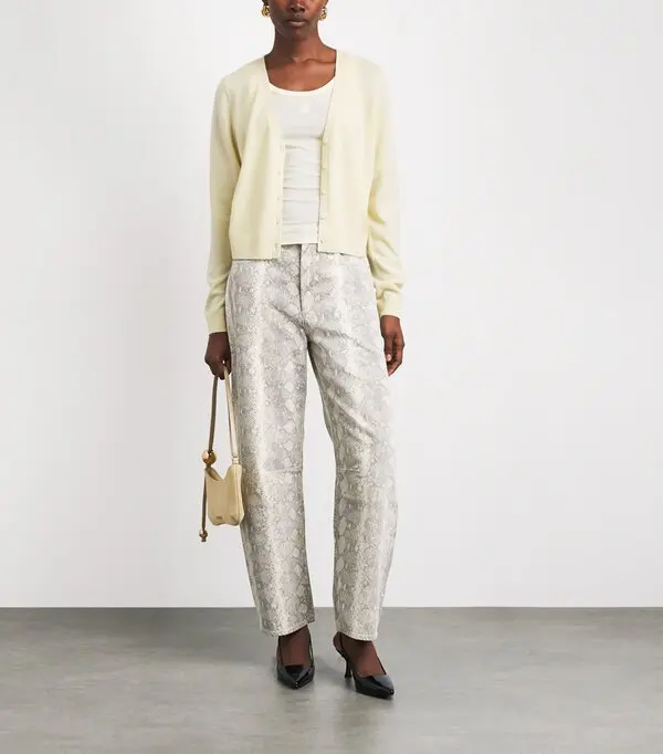 Citizens Of Humanity Snakeskin-effect Miro Mid-rise Jeans - Ivory