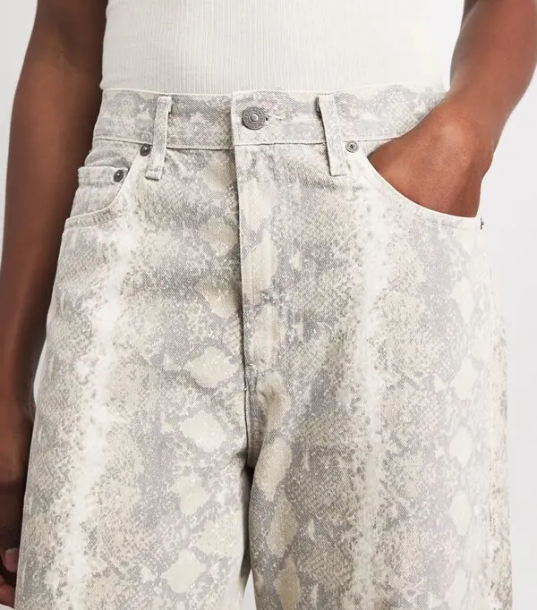 Citizens Of Humanity Snakeskin-effect Miro Mid-rise Jeans - Ivory