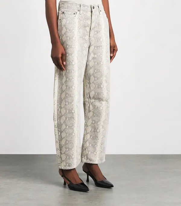 Citizens Of Humanity Snakeskin-effect Miro Mid-rise Jeans - Ivory
