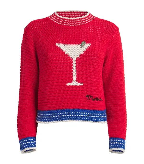 MOTHER Cotton Mini Pullover Sweater - Red