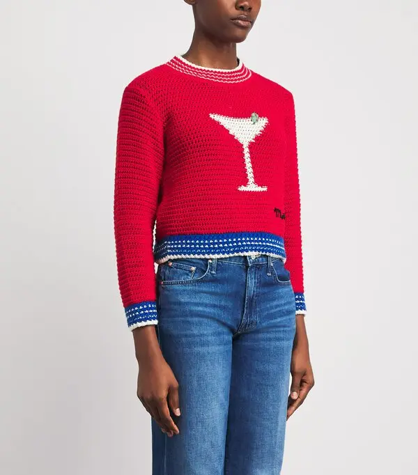 MOTHER Cotton Mini Pullover Sweater - Red
