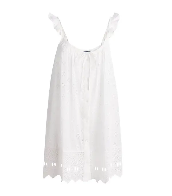 Polo Ralph Lauren Cotton Openwork Mini Nightdress - White