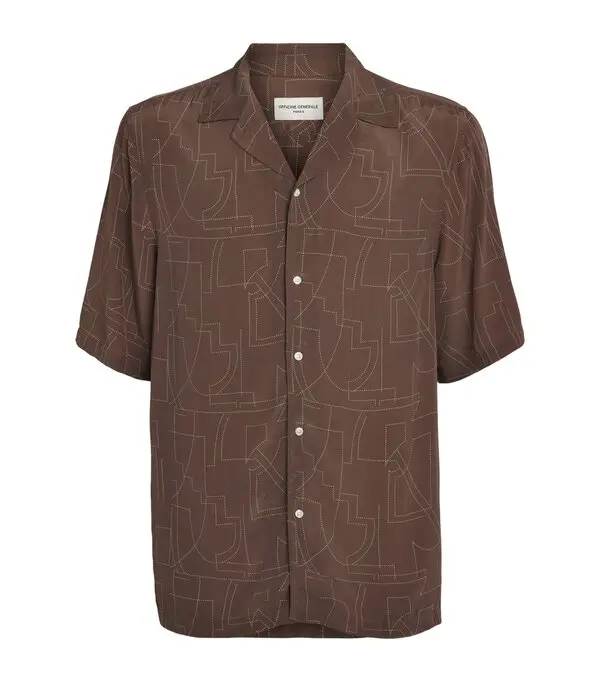 Officine Générale Dotted Eren Shirt - Brown