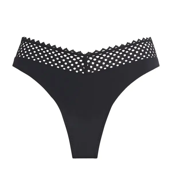 Wolford Romantic Net Thong - Black