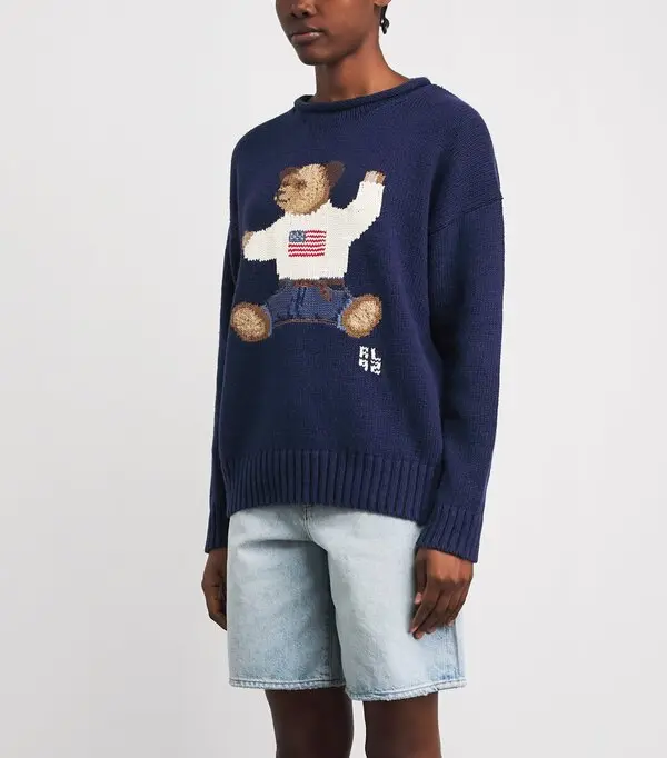 Polo Ralph Lauren Cotton-linen Sitting Polo Bear Pullover