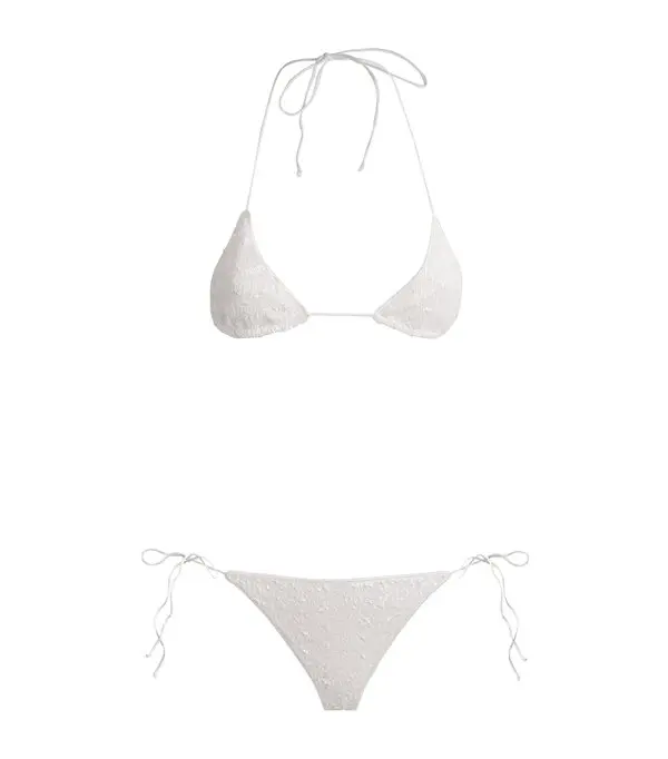 Oseree Sequinned Bikini - Ivory