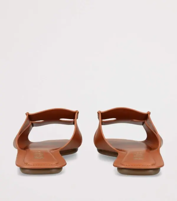 Rodo Leather Sellier Flat Sandals - Beige