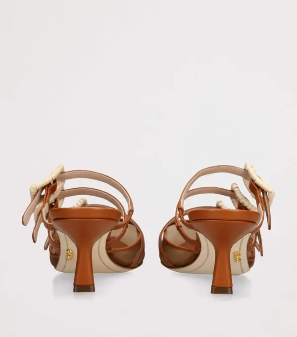Rodo Leather Paige Heeled Mules 55 - Beige